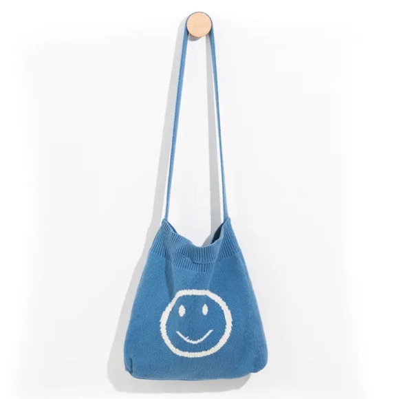 Bags | Smiley Face Bag Cotton Crochet Shoulder Crossbody Bag Cute ...